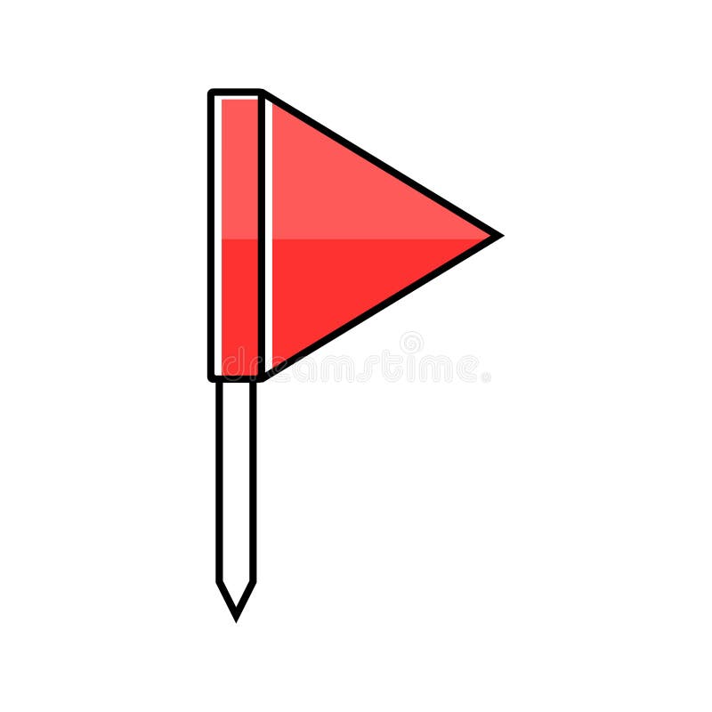 Flag Red Pointer Map Location Color Icon Vector Illustration Stock ...