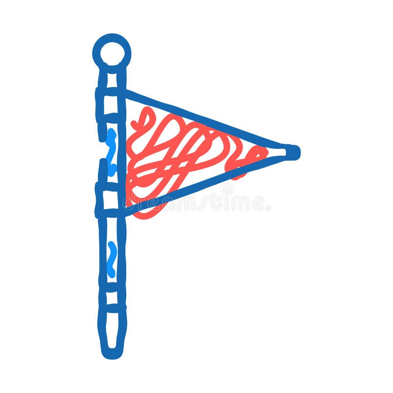 Flag Red Pointer Map Location Icon Doodle Illustration Stock Vector ...