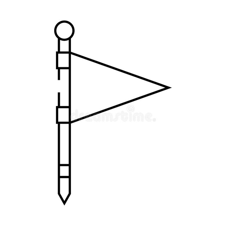 Flag Red Pointer Map Location Line Icon Vector Illustration Stock Vector - Illustration of point ...