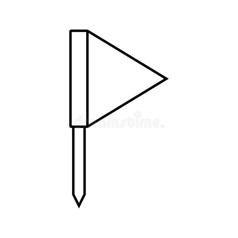 Flag Red Pointer Map Location Line Icon Vector Illustration Stock ...