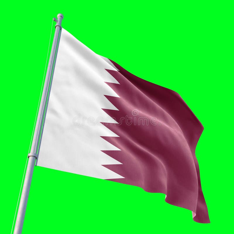 A Flag Representing Qatar, Featuring a Maroon and White Design with ...