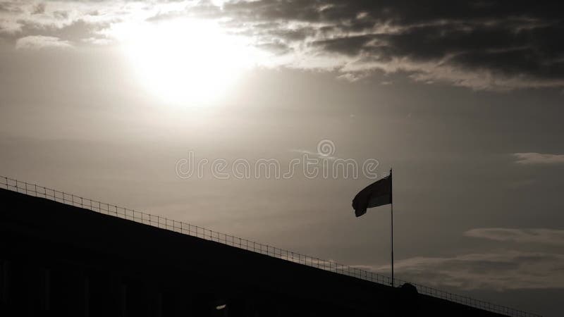 Flag Republic of Belarus on Building in Rays of Sun Stock Footage ...