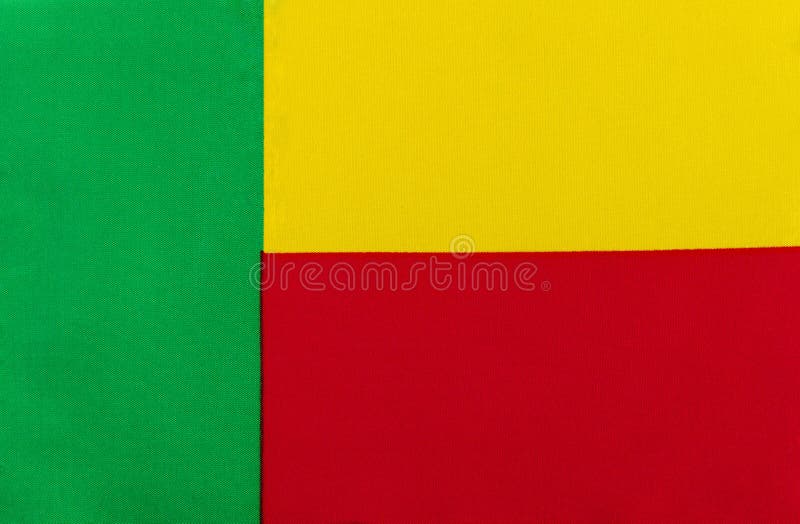 Flag of the Republic of Benin on a Textile Basis Close-up Stock Image ...