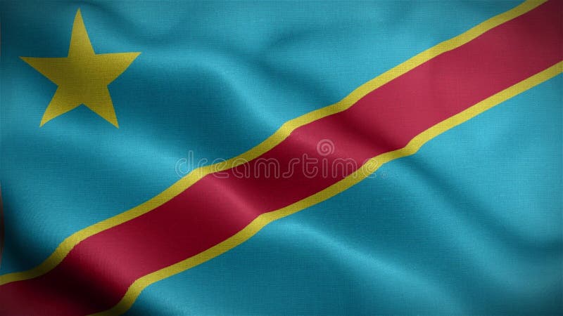 Flag of Republic of the Congo Fluttering in the Wind.Animation 3D 4K ...