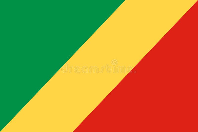 Flag Of Republic Of The Congo Official Colors Flat Vector