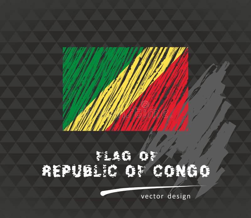 DR Congo National Vector Drawing Map on White Background Stock Vector ...