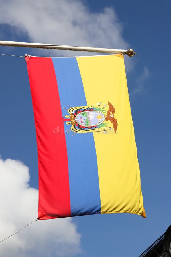 The Flag of the Republic of Ecuador Stock Photo - Image of banner ...