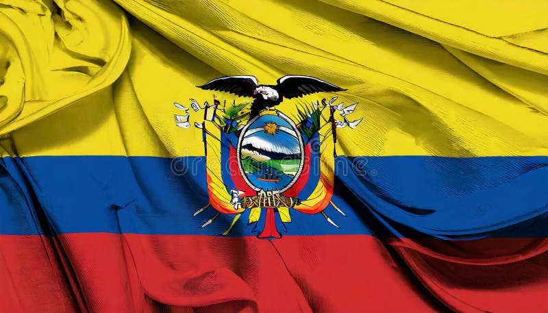 Flag of Republic of Ecuador Stock Illustration - Illustration of yellow ...