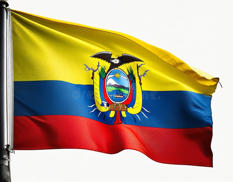 Flag of Republic of Ecuador Stock Illustration - Illustration of symbol ...