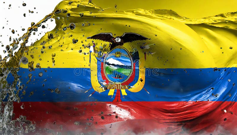 Flag of Republic of Ecuador Stock Illustration - Illustration of flags ...