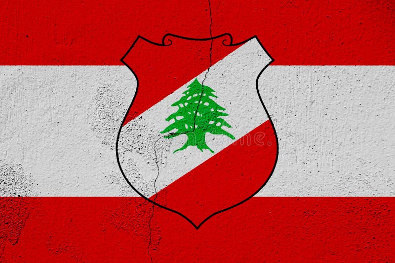 Flag of the Republic of Republic of Lebanon on a Textured Background ...