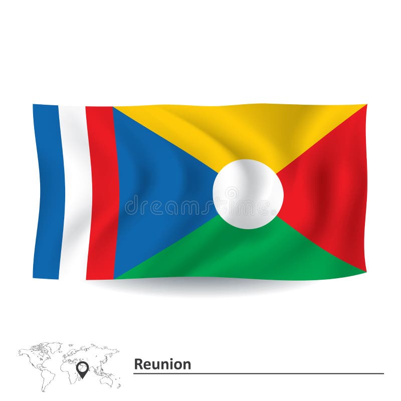 Flag of Reunion stock vector. Illustration of isolated - 107025552