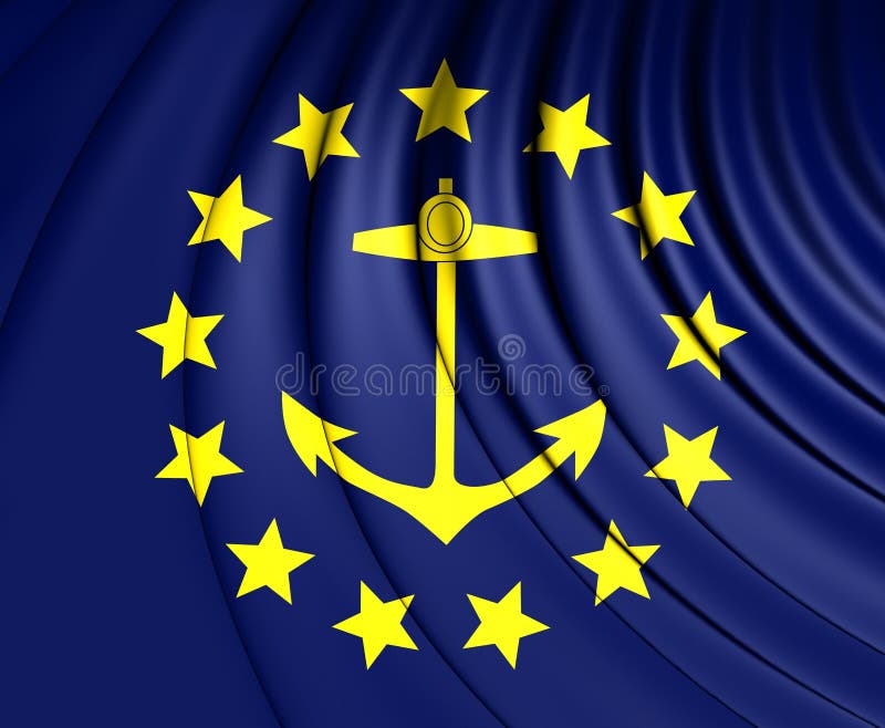 3D Flag of Providence Rhode Island, USA. Stock Illustration ...