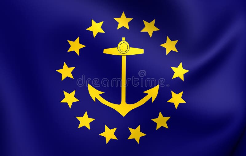 3D Flag of Providence Rhode Island, USA. Stock Illustration ...