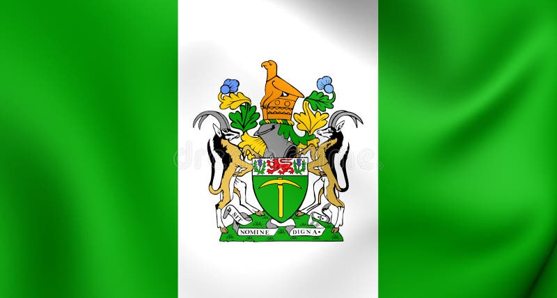Flag of Rhodesia 1964 1968, Africa at Cloudy Sky Background, Panoramic ...