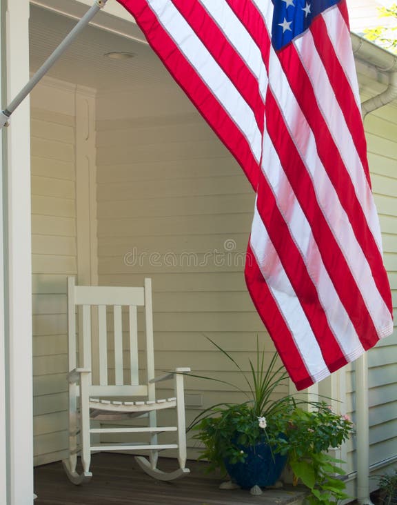 Flag and Rocking Chair stock photo. Image of retirement - 26558622