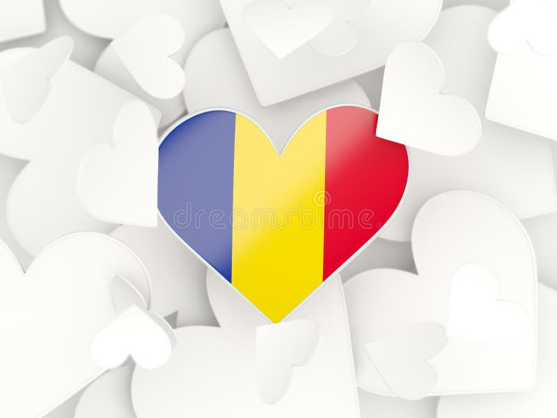 Romania 3D Heart Shaped Flag Stock Illustration - Illustration of badge ...