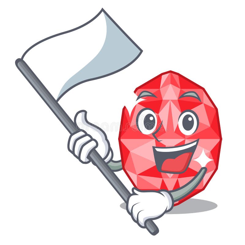 With Flag Ruby Gems in the Mascot Shape Stock Vector - Illustration of ...