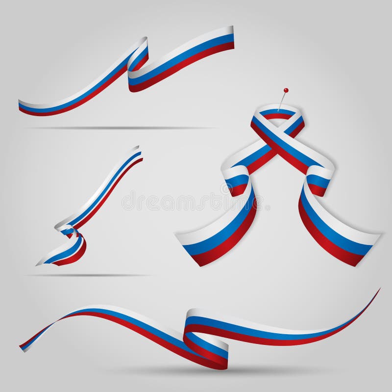 Flag of Russia. Russian Ribbons Set. Vector Illustration. Stock Vector ...
