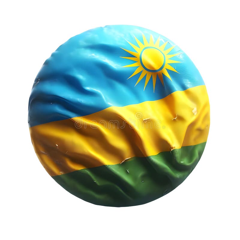 Flag of Rwanda in a Round Shape Stock Image - Illustration of brand ...