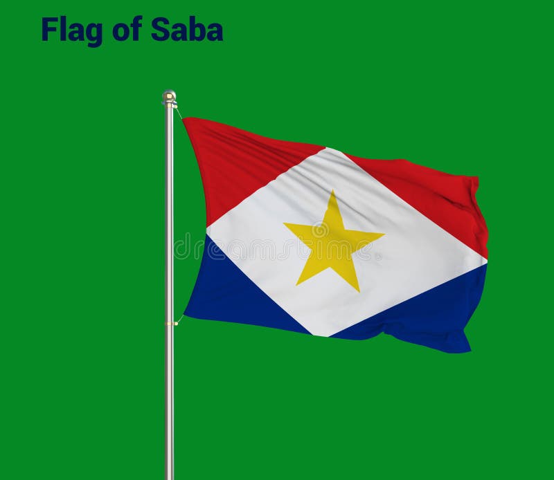 Flag of Saba, Saba Flag, National Flag of Saba. Pole Flag of Saba Stock ...