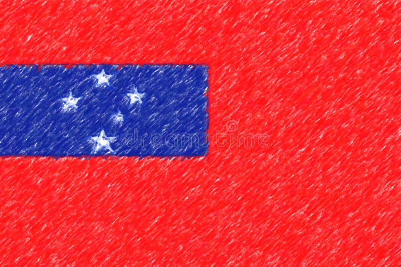 Flag of Samoa Background O Texture, Color Pencil Effect. Stock ...