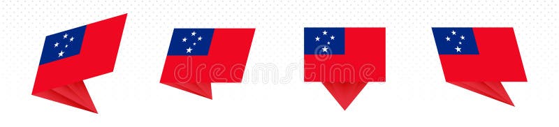 Flag of Samoa in Modern Abstract Design, Flag Set Stock Vector ...