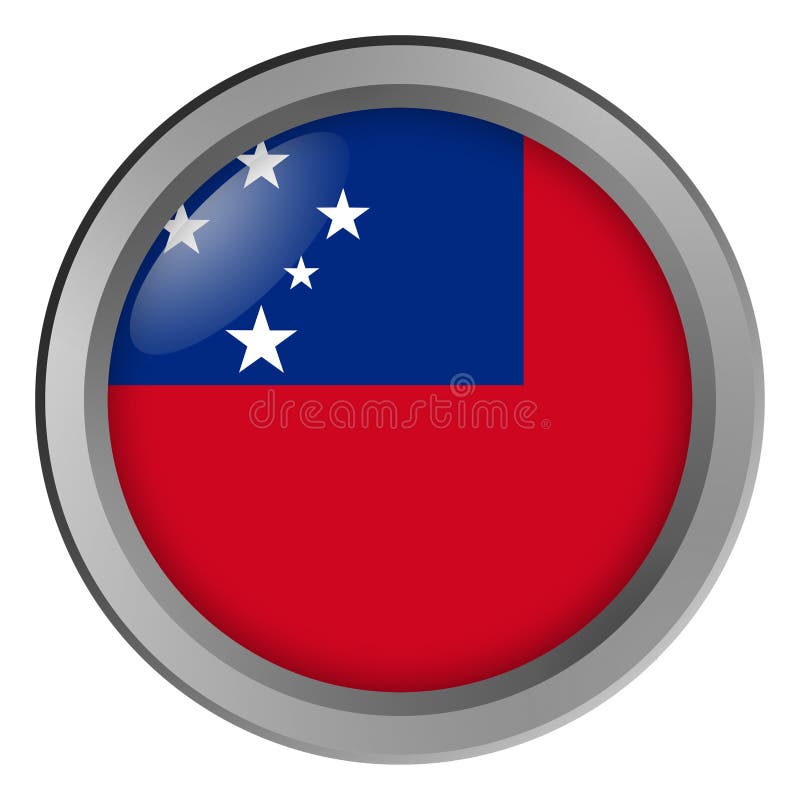 Samoa Round Circle Flag. Samoan Circular Button Banner Icon Stock ...