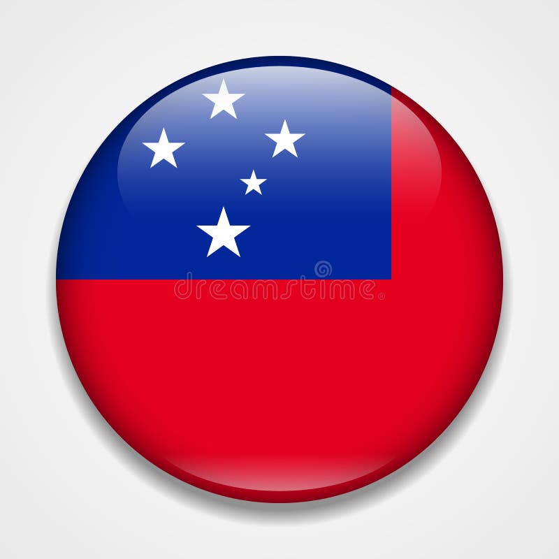 Samoa Round Circle Flag. Samoan Circular Button Banner Icon Stock ...