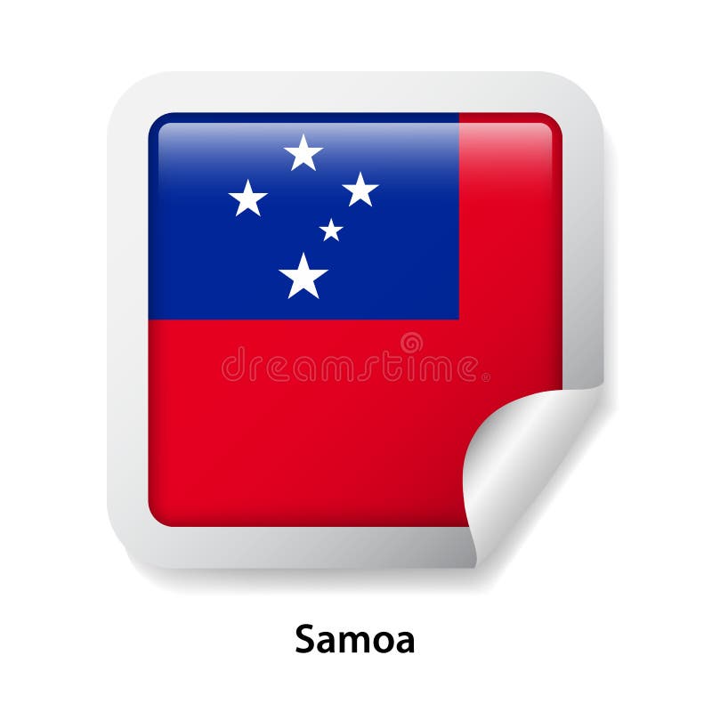 Samoa Round Circle Flag. Samoan Circular Button Banner Icon Stock ...