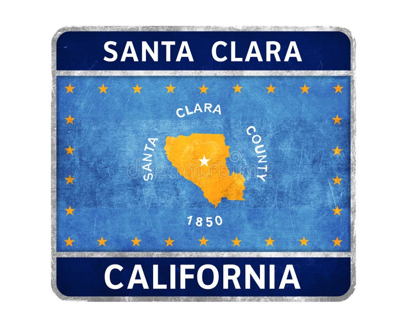 Flag of Santa Clara in California - USA Stock Illustration ...