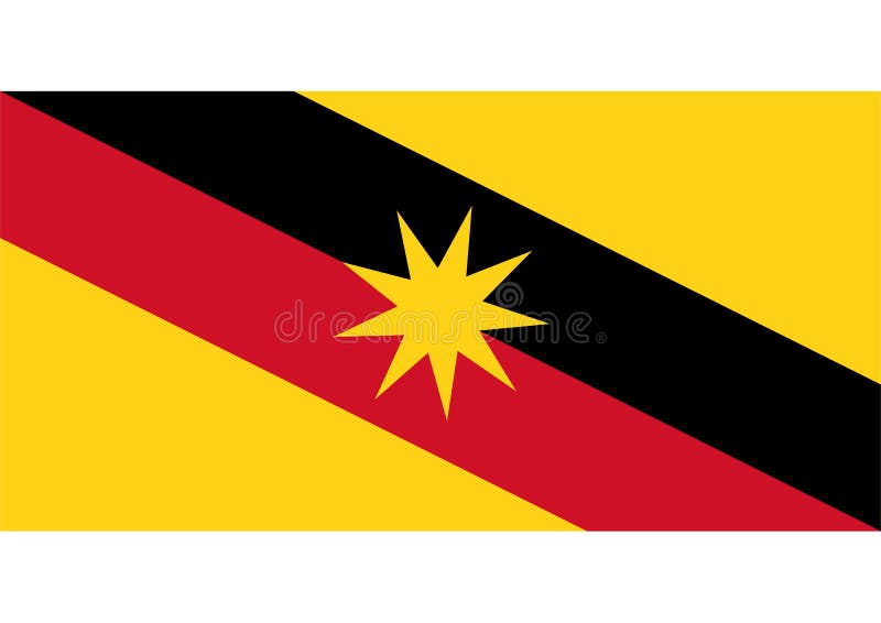Flag of Sarawak Malaysia stock image. Image of kinabalu - 267063121