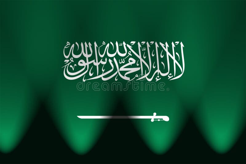 Flag of Saudi Arabia, Artistic Flag, Four Lights from Below Pattern ...