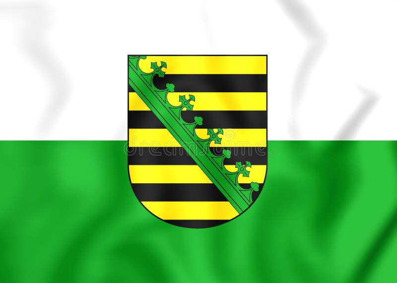 Flag of Saxony, Germany. stock illustration. Illustration of arms ...