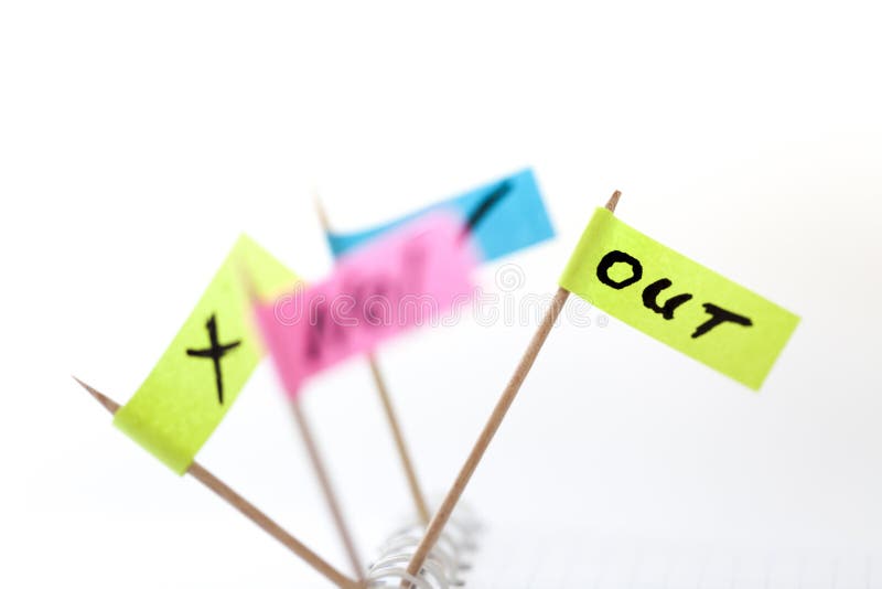 Flag that says out stock photo. Image of toothpick, miniature - 73794896