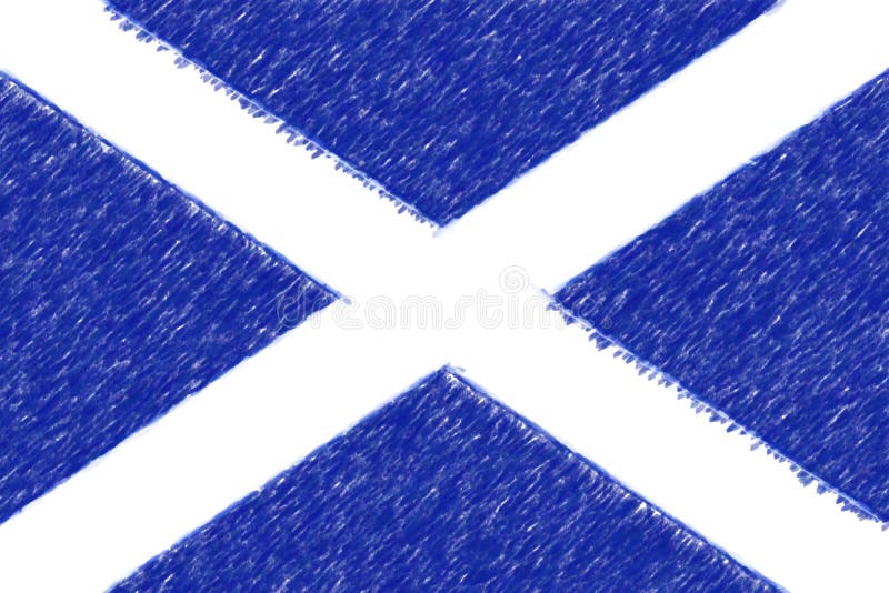 Flag of Scotland Background O Texture, Color Pencil Effect. Stock ...