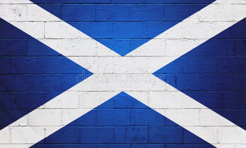 Flag of Scotland Painted on a Wall Stock Photo - Image of generated ...