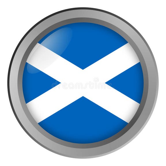 Flag of Scotland Round As a Button Stock Illustration - Illustration of ...