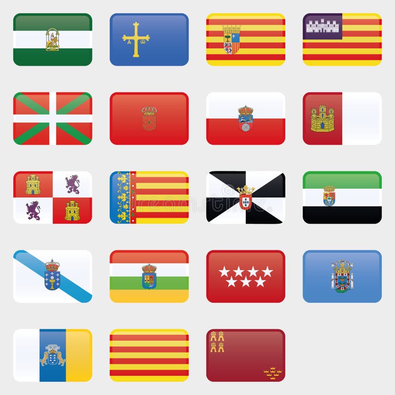 Spanish Regions Flag Collection Stock Illustrations – 25 Spanish ...