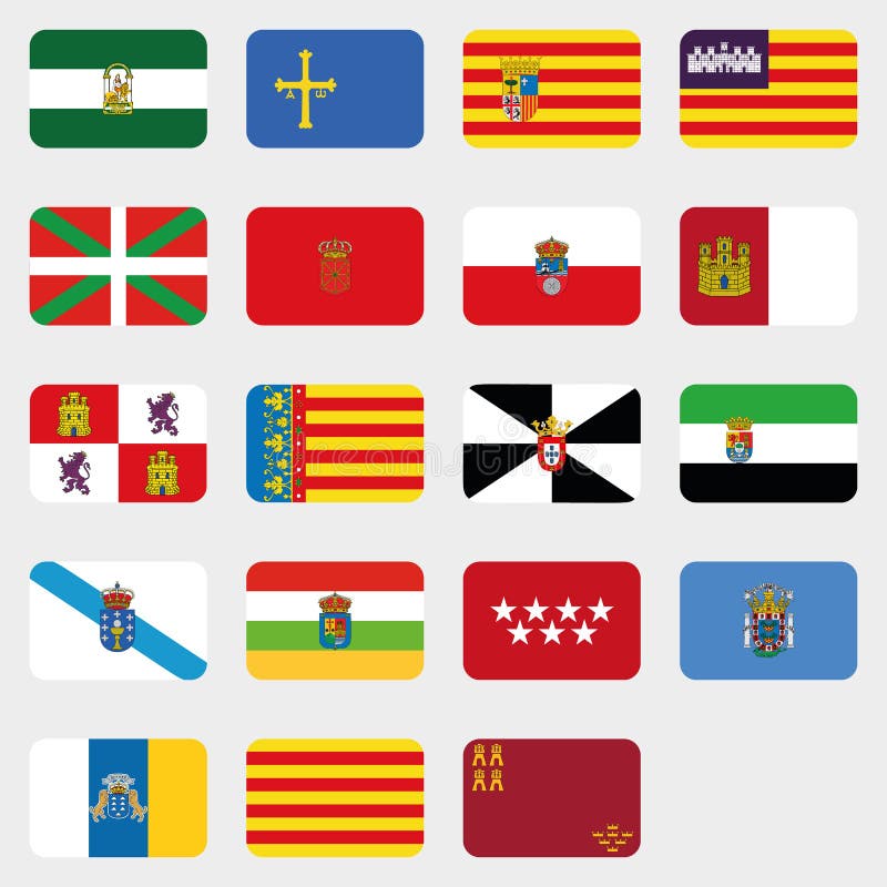 Spanish Regions Flag Collection Stock Illustrations – 22 Spanish ...