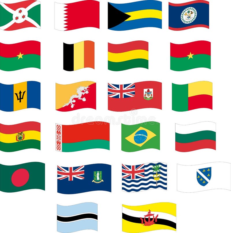 Flag Set - Part 2/12 - Letter B Stock Vector - Illustration of burundi ...