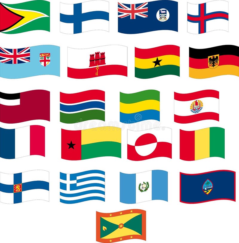 Flag Set - Part 5/12 - Letter F and G Stock Vector - Illustration of ...