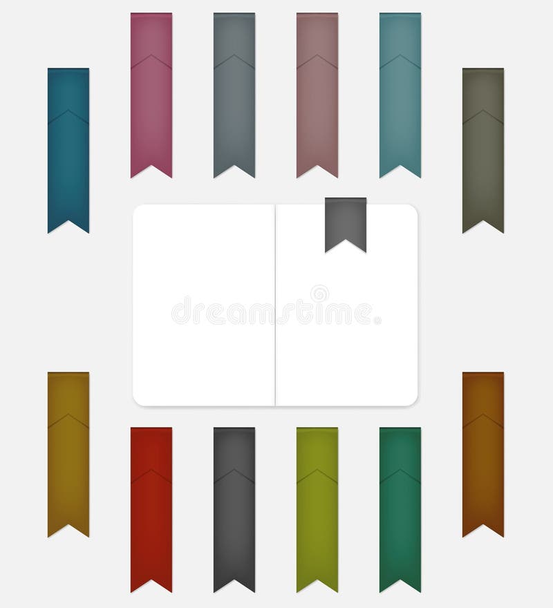 Flag Shaped Colored Bookmark - Folded Ribbon Notebook Page Divider ...