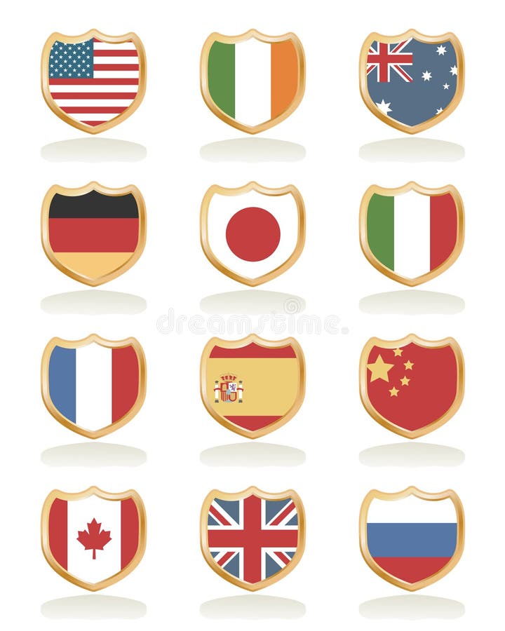 Made in country shields stock vector. Illustration of vector - 138411546