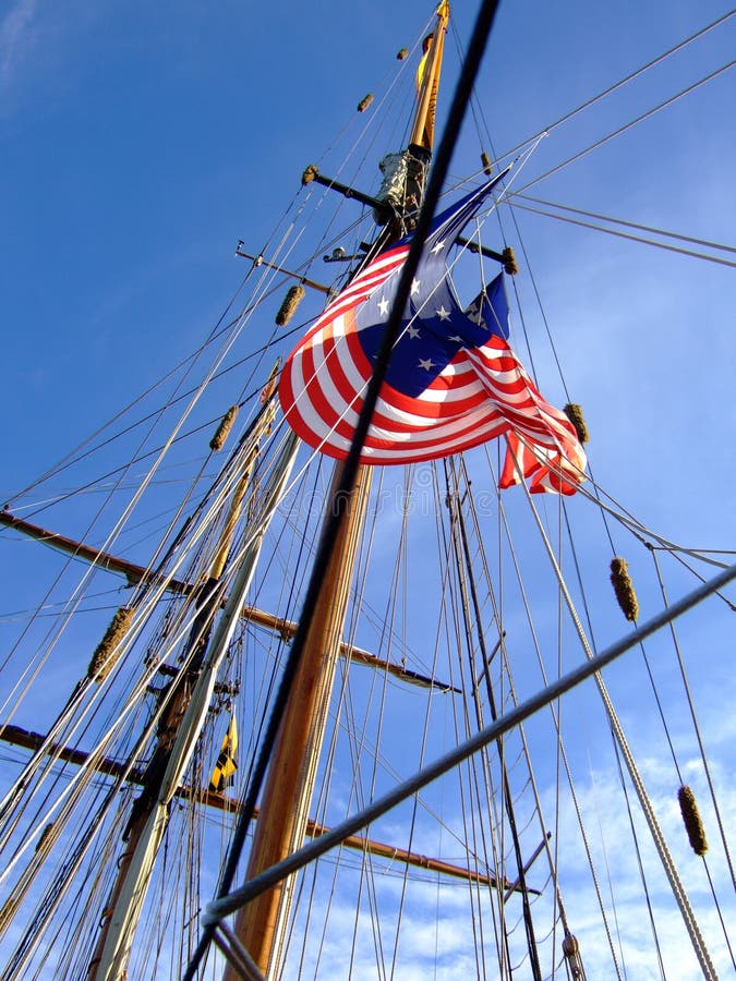 Flag on Ship s Mast stock image. Image of clouds, flying - 3442589