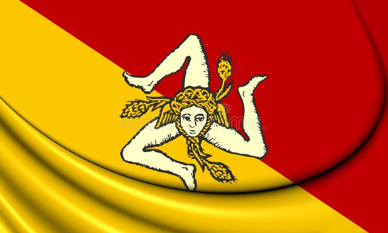 Flag of Sicily, Italy. stock illustration. Illustration of siciliana ...