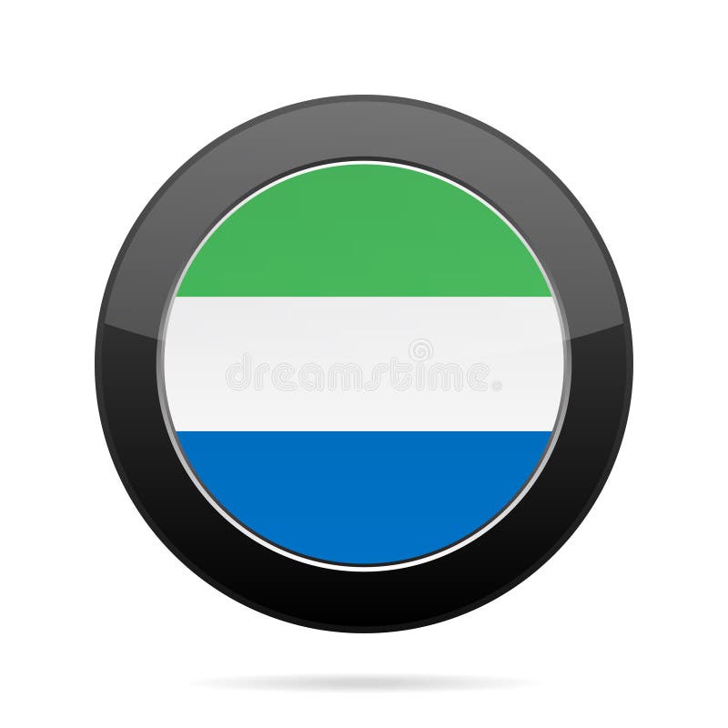 Flag of Sierra Leone. Shiny Black Round Button. Stock Vector ... Flag of Sierra Leone. Shiny Black Round Button. Stock Vector ...