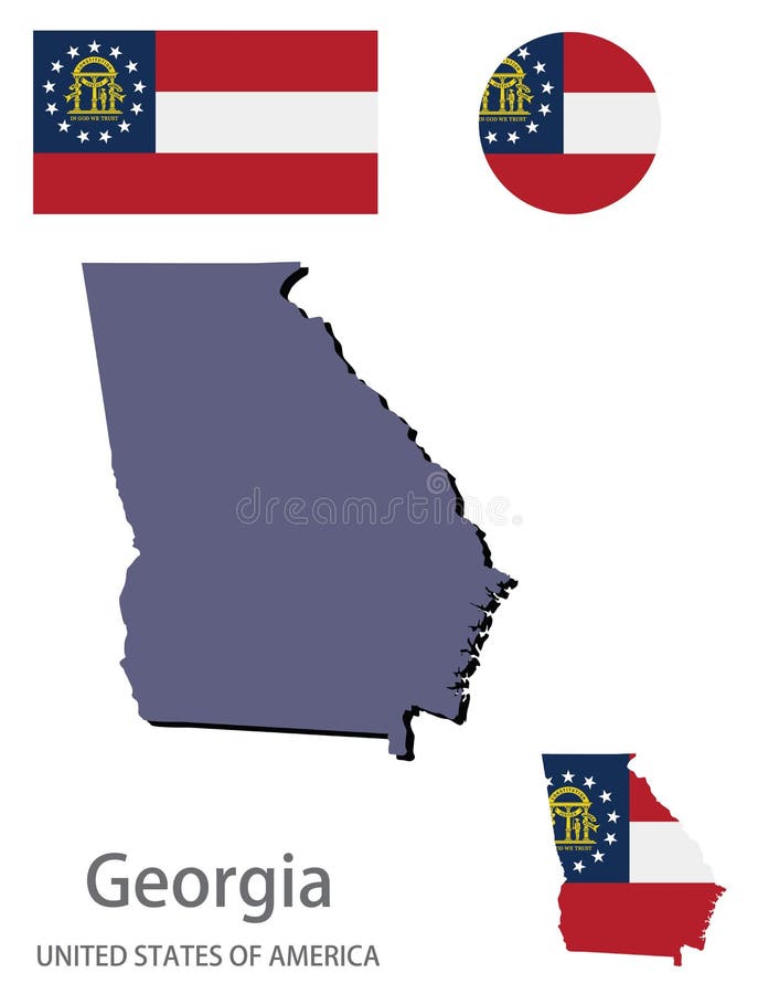 Country Georgia Silhouette and Flag Vector Stock Vector - Illustration ...