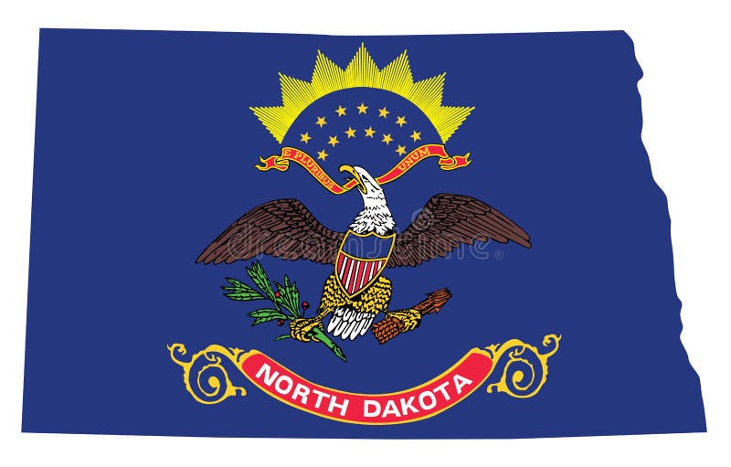 Flag and Silhouette of the State of North Dakota Stock Vector ...