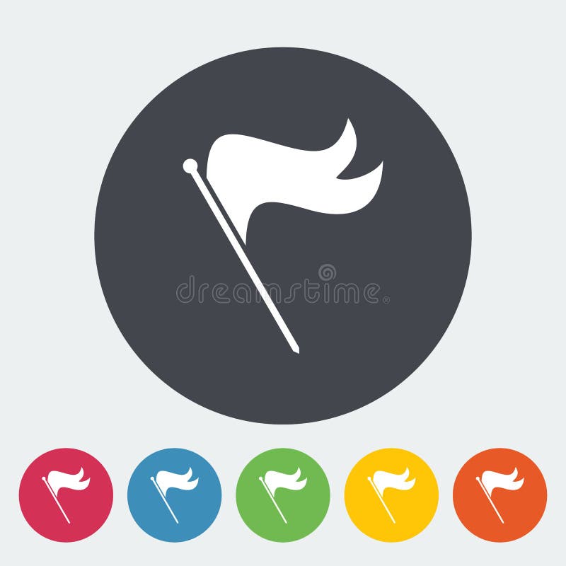 Flag single icon. stock vector. Illustration of orange - 93392622